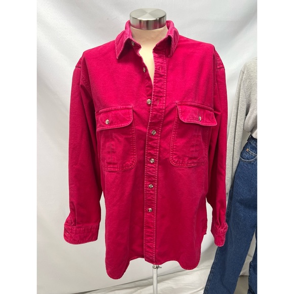 St. John's Bay | Tops | St Johns Bay Pink Button Front Shirt Jacket ...